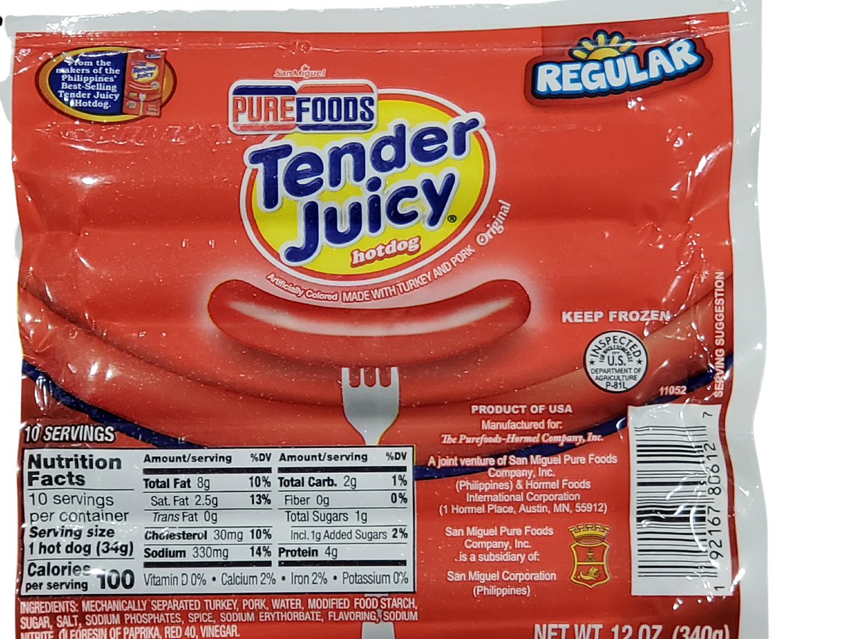 San Miguel Purefoods Tender Juicy Hotdog 12oz | Filipino Favorite ...
