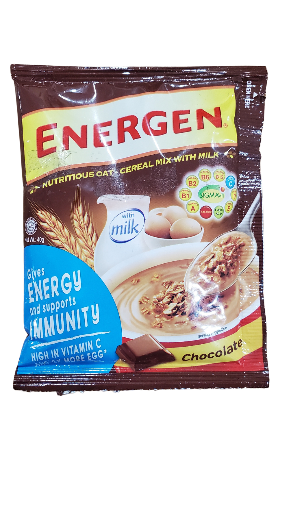 Energen Oat Cereal with Milk CHOCOLATE Flavor 40g | Pinoy Groseri