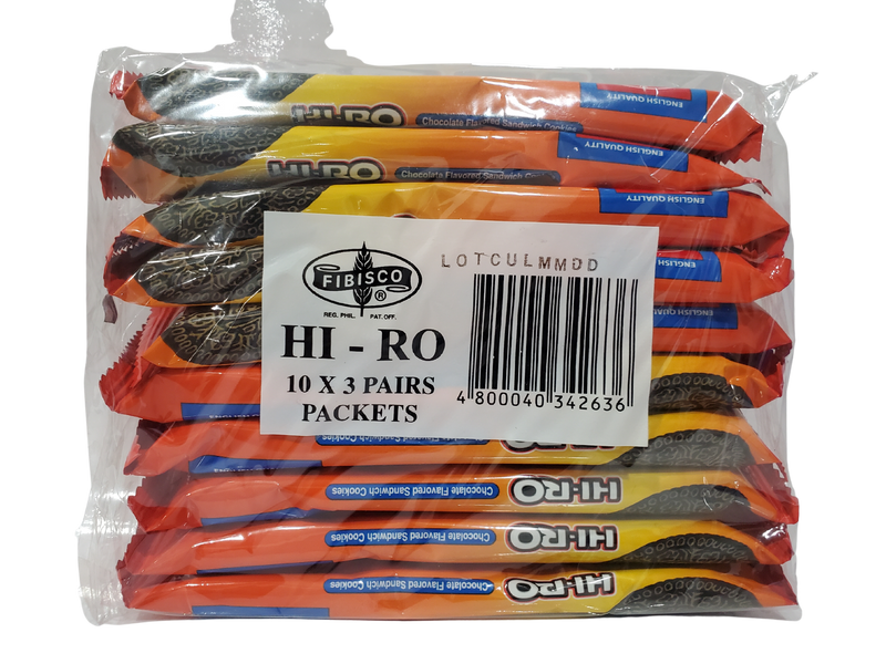 Fibisco Hi-Ro Chocolate Sandwich Cookies Crisp & Creamy Filipino Treat ...