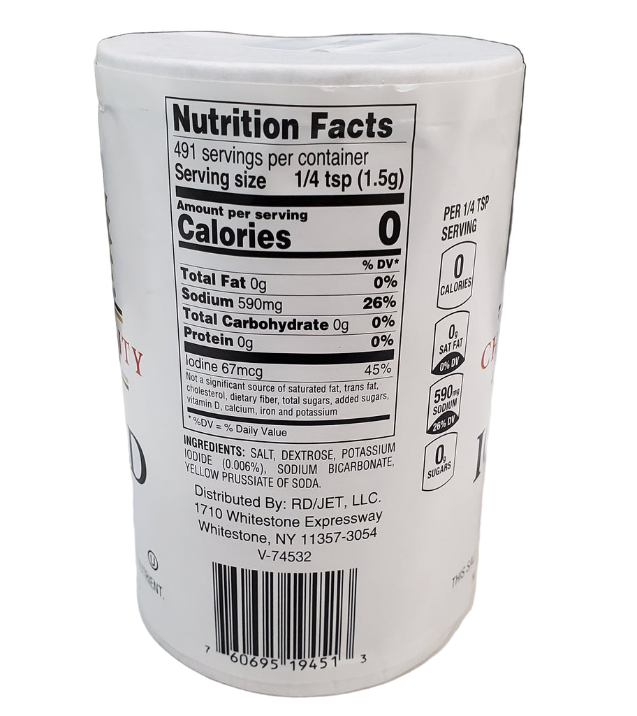 Chef's Quality Iodized Salt 26oz (737g) – Essential Cooking Salt ...