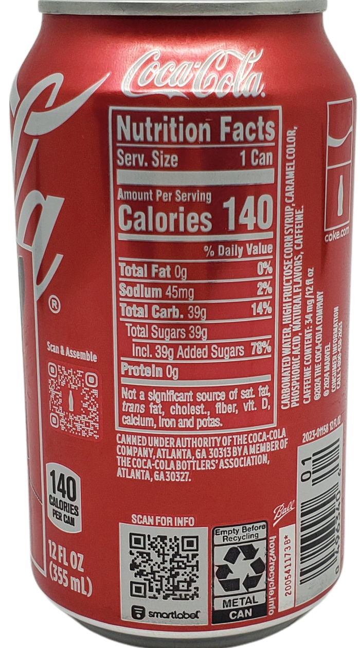 Coke in Can (Original) 12oz – Classic, Refreshing Coca-Cola Drink ...
