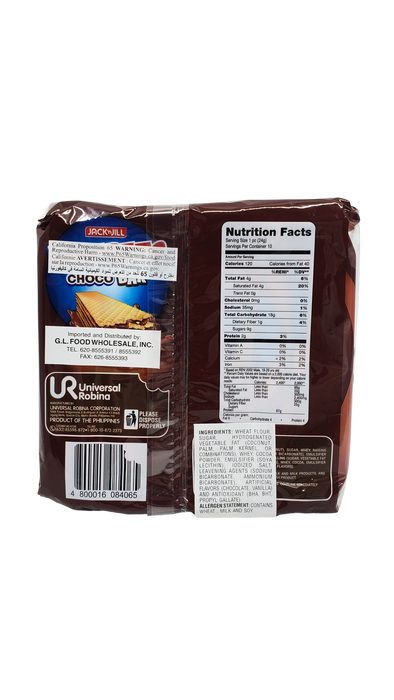 Jack and Jill Wafrets Choco Bar 8.47oz | Crispy & Chocolatey Snack ...