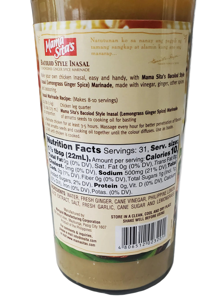 Mama Sita's Inasal Marinade 680ml – Bacolod Style Filipino BBQ Sauce ...