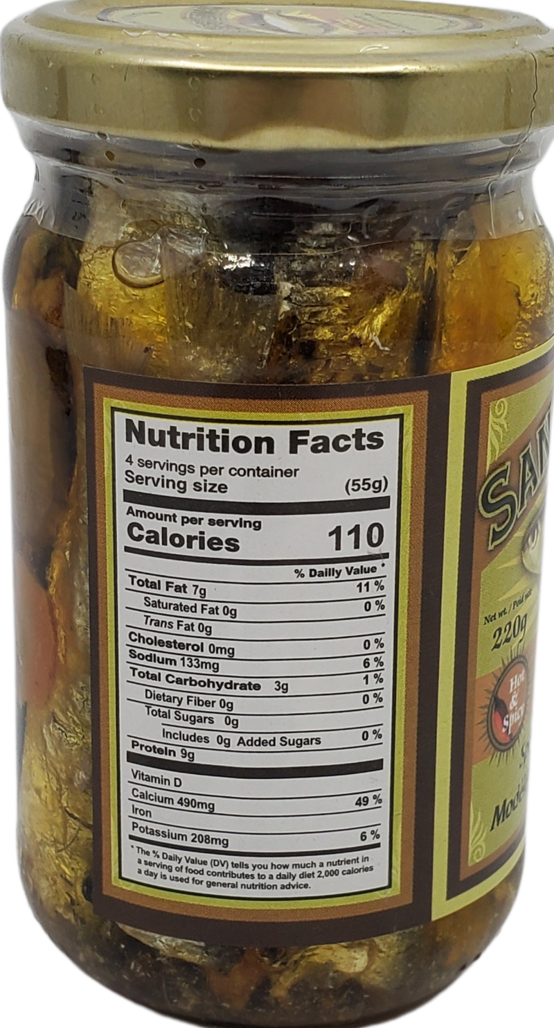 San Sebastian SARDINES Spanish Style in CORN Oil (HOT & SPICY ) 220g ...