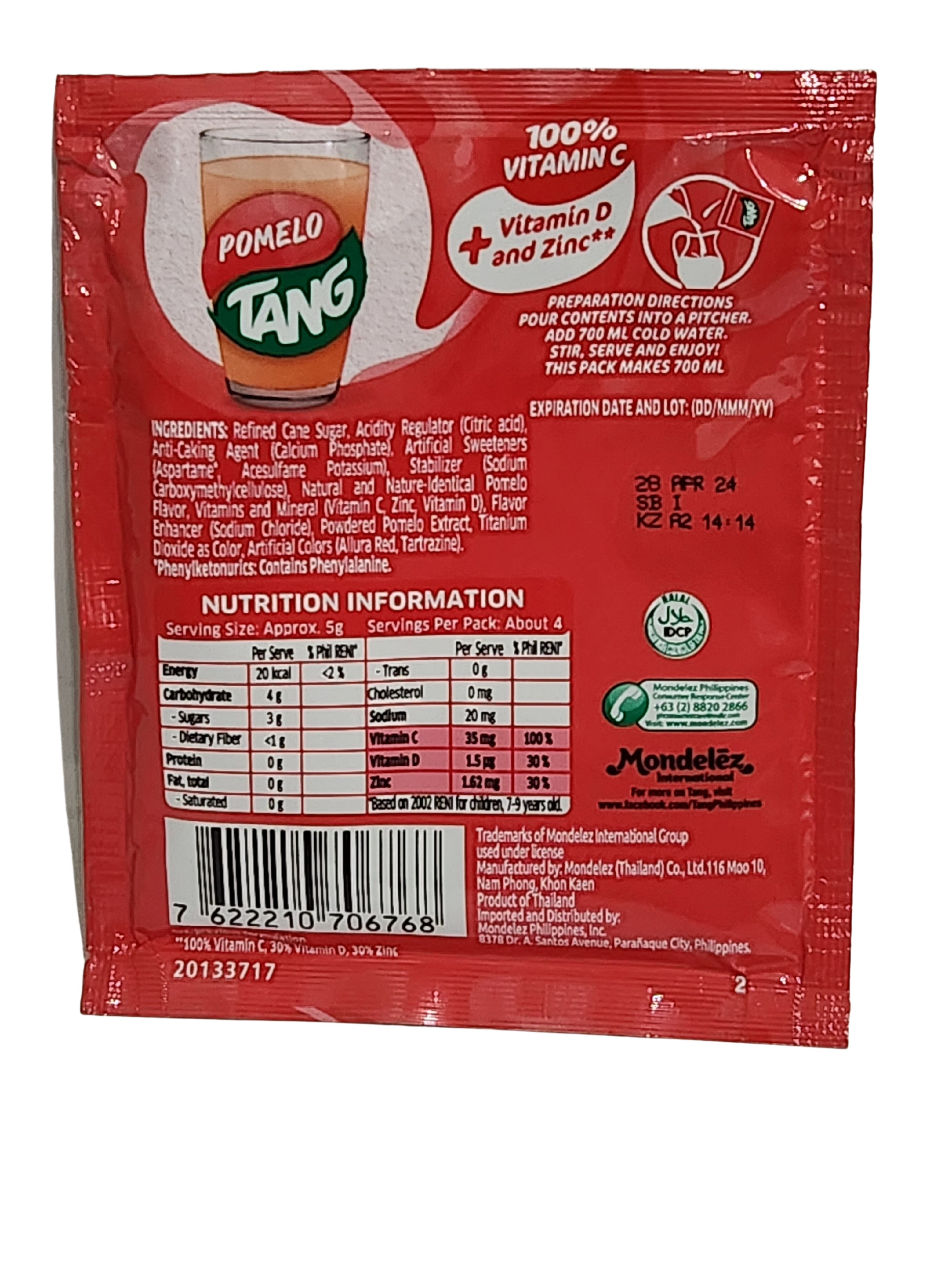 Tang Pomelo Instant Drink Mix 19g – Refreshing & Vitamin C-Rich Drink ...
