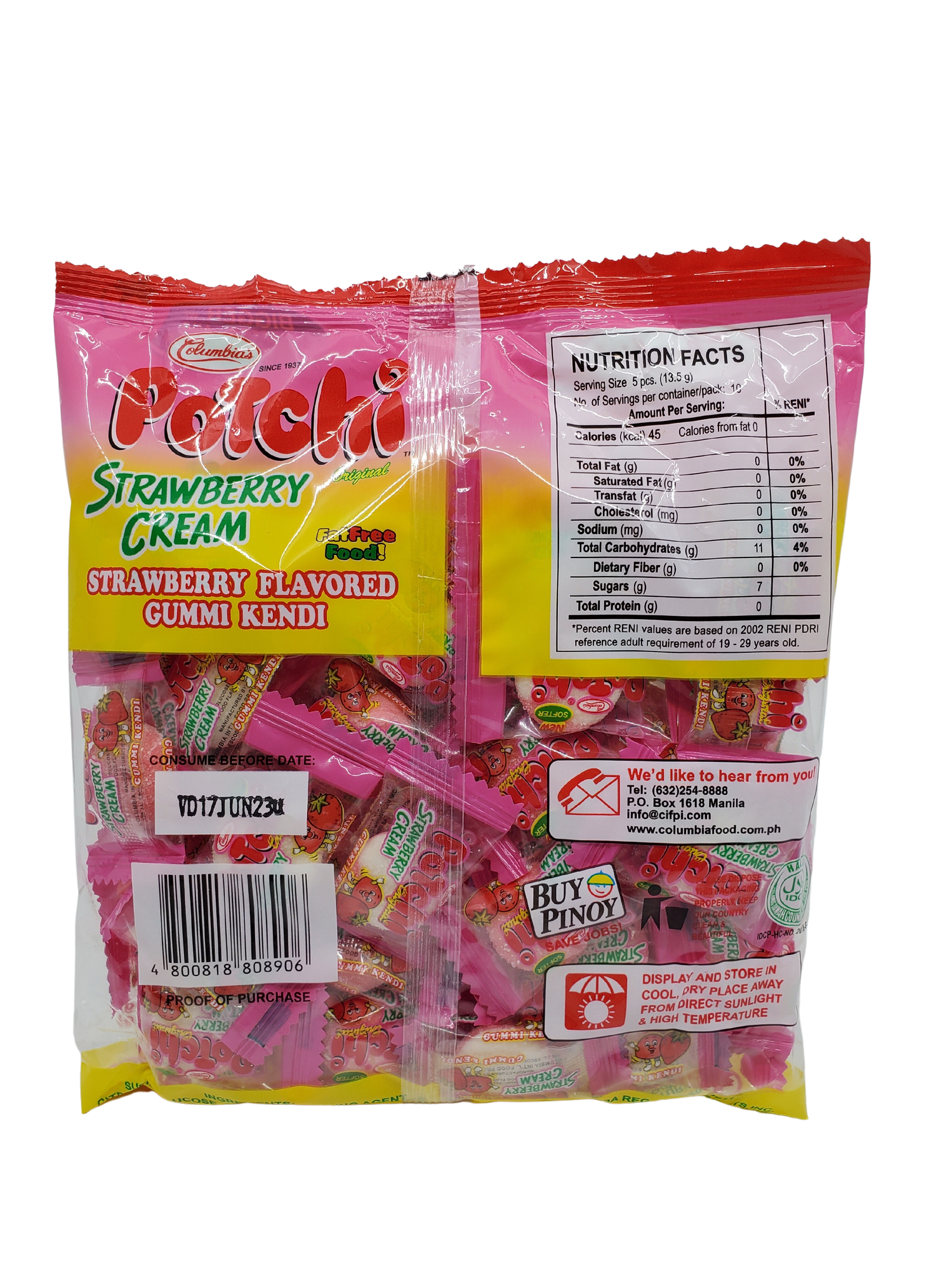 Columbia's Potchi Strawberry Cream Gummy Candy – Sweet & Chewy Treat ...