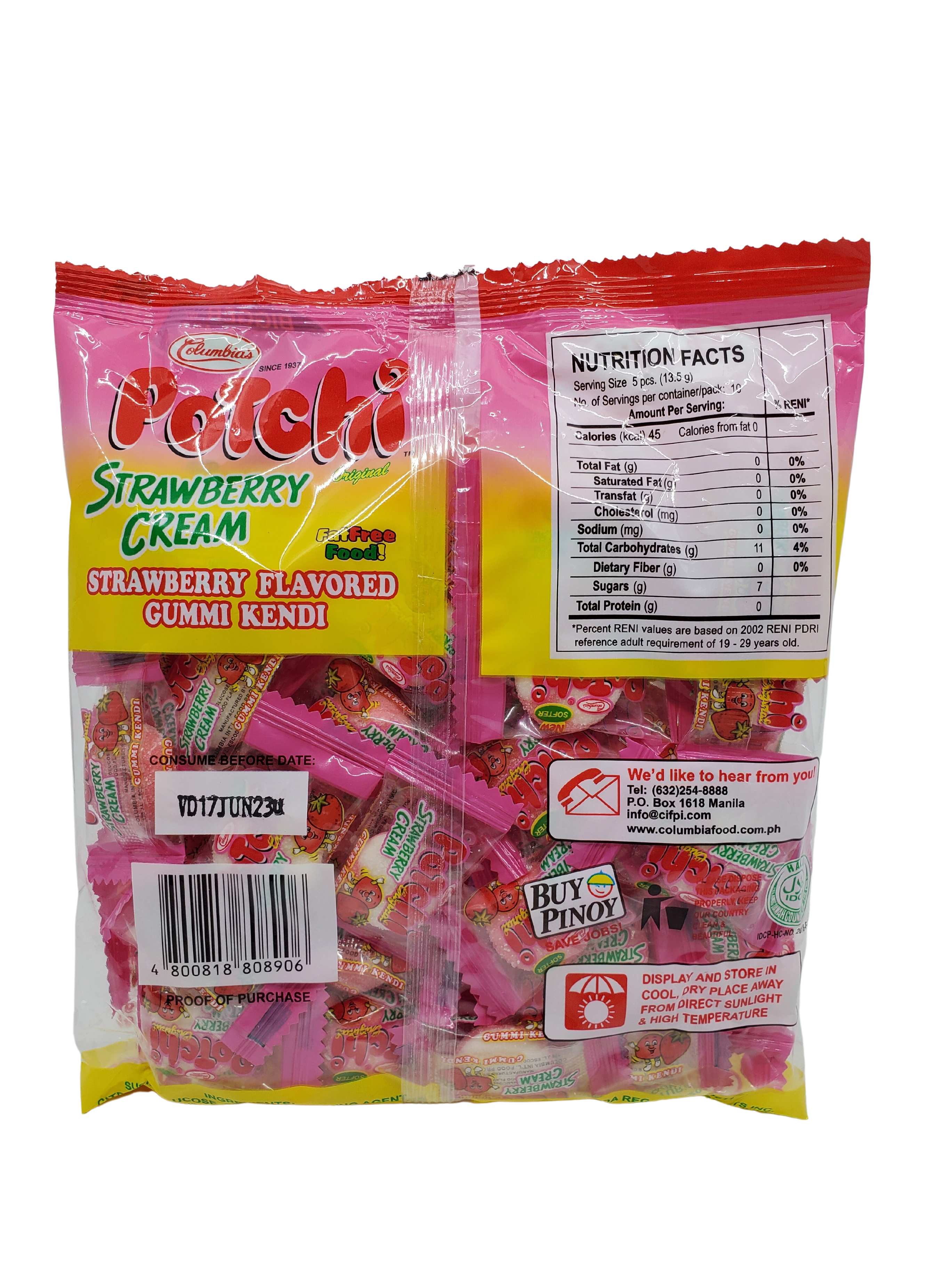 Columbia's Potchi Strawberry Cream Gummy Candy – Sweet & Chewy Treat ...