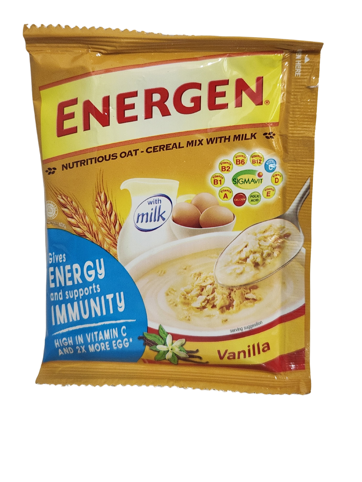 Energen Oat Cereal with Milk VANILLA Flavor 40g | Pinoy Groseri