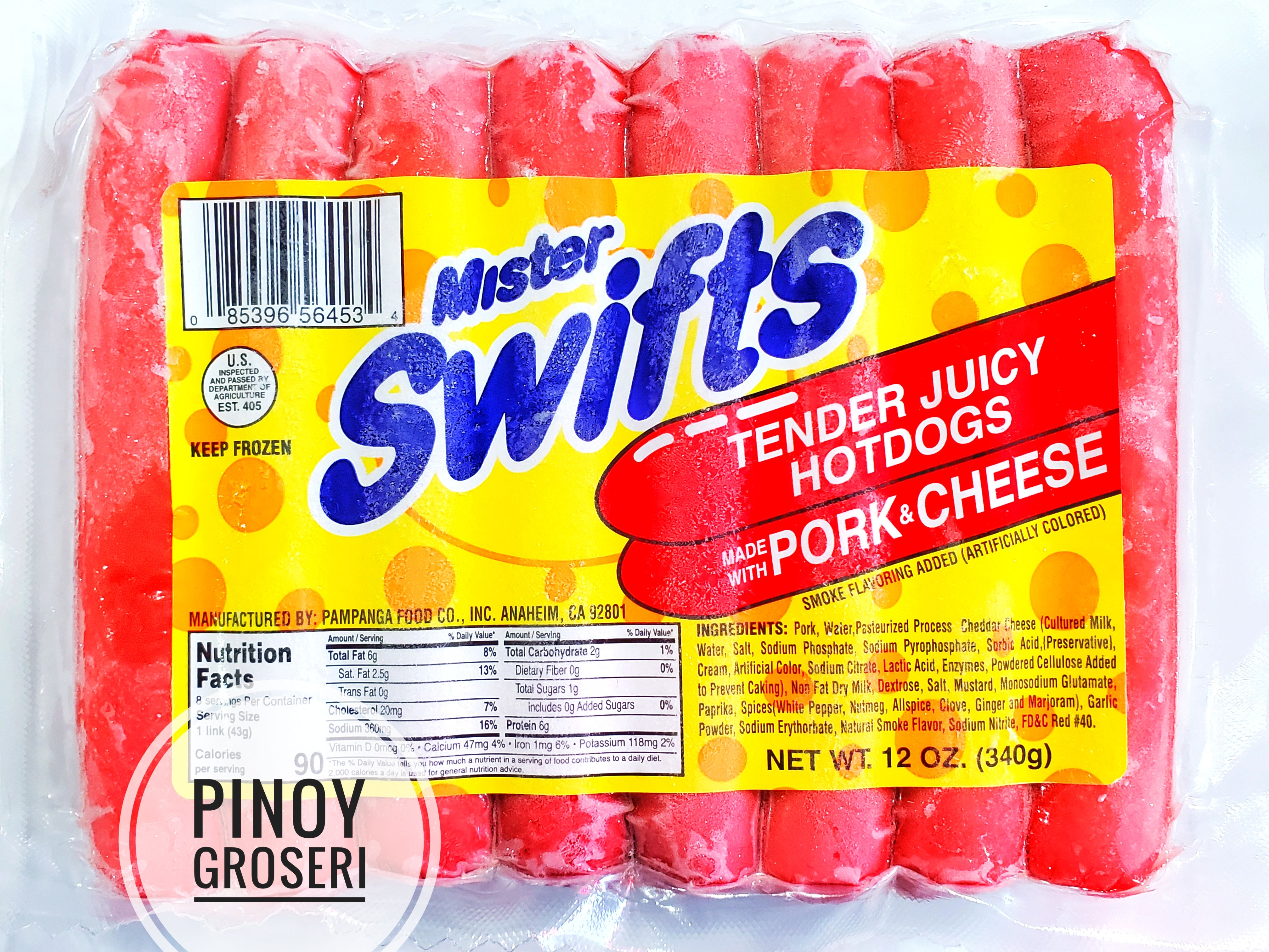 Mister Swift Tender Juicy Hotdogs PORK and CHEESE 12oz - Pinoy Groseri ...