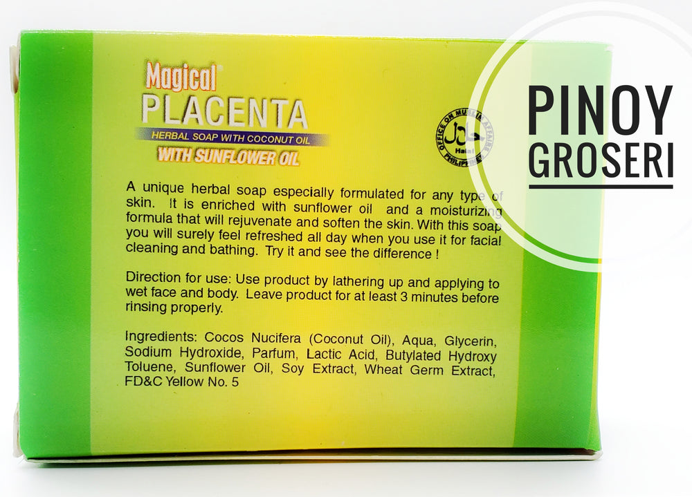 Magical Placenta Herbal Soap with Coconut-Sunflower Oil 135 grams ...