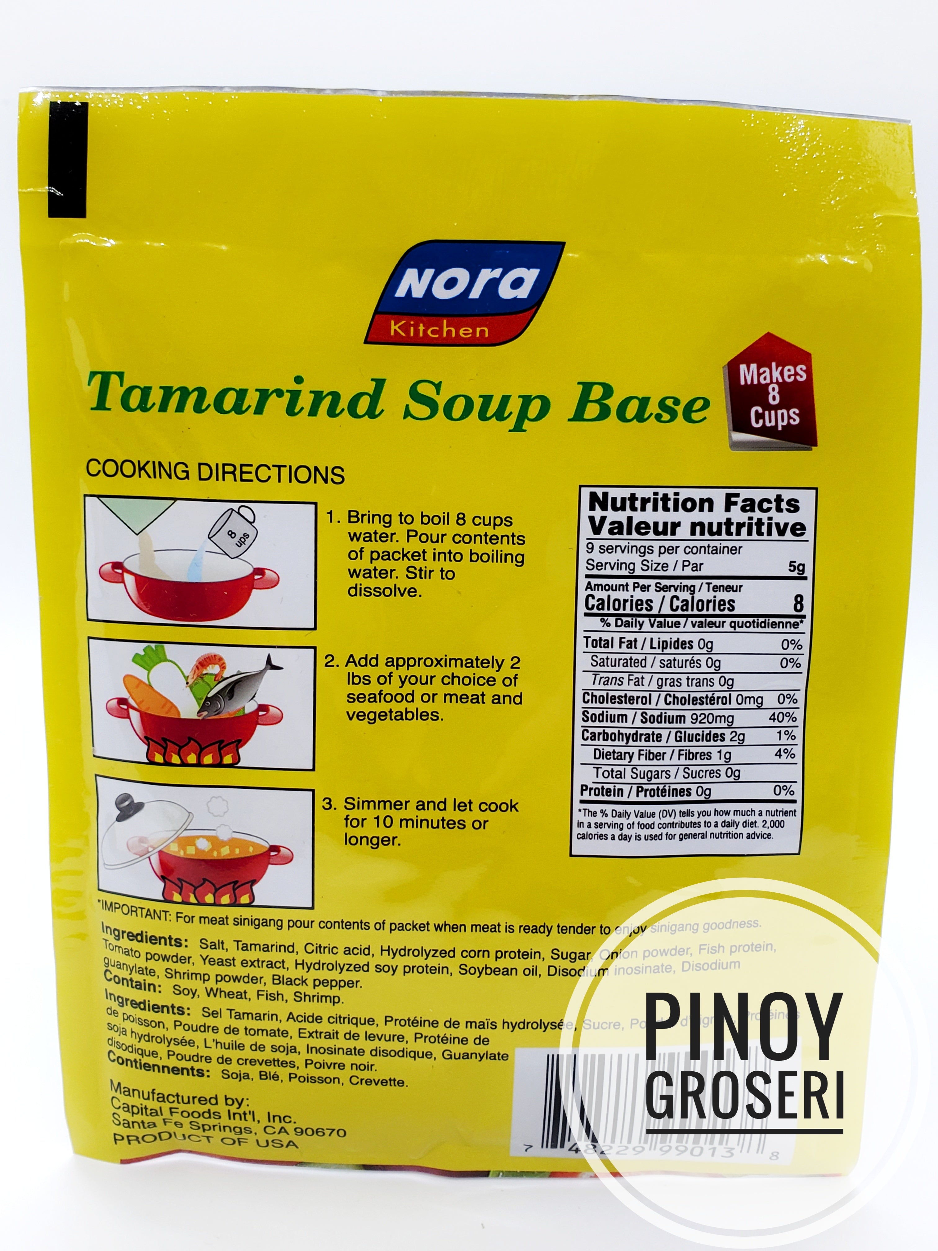 Nora Tamarind Soup Base (SINIGANG SA SAMPALOK Mix) 1.55 oz (44g ...