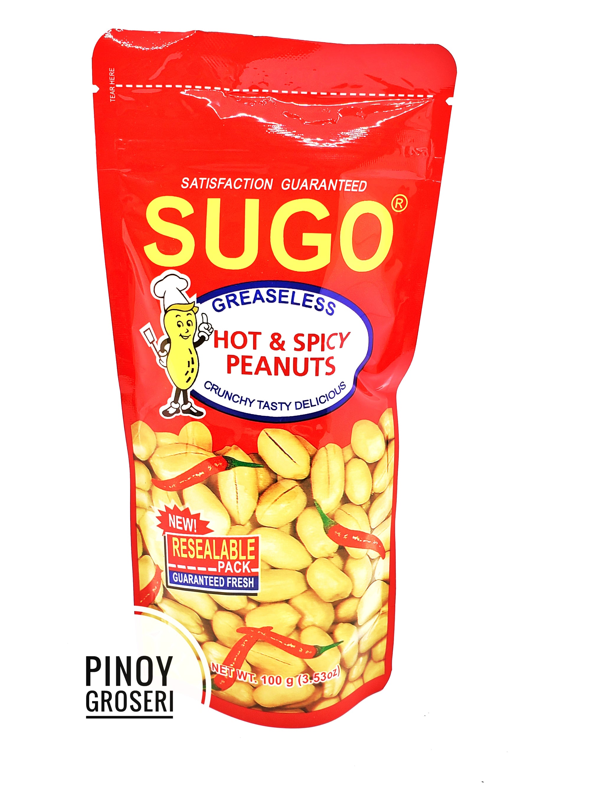 Sugo Greaseless Hot and Spicy Peanuts 3.53oz (100g) RED - Pinoy Groseri ...