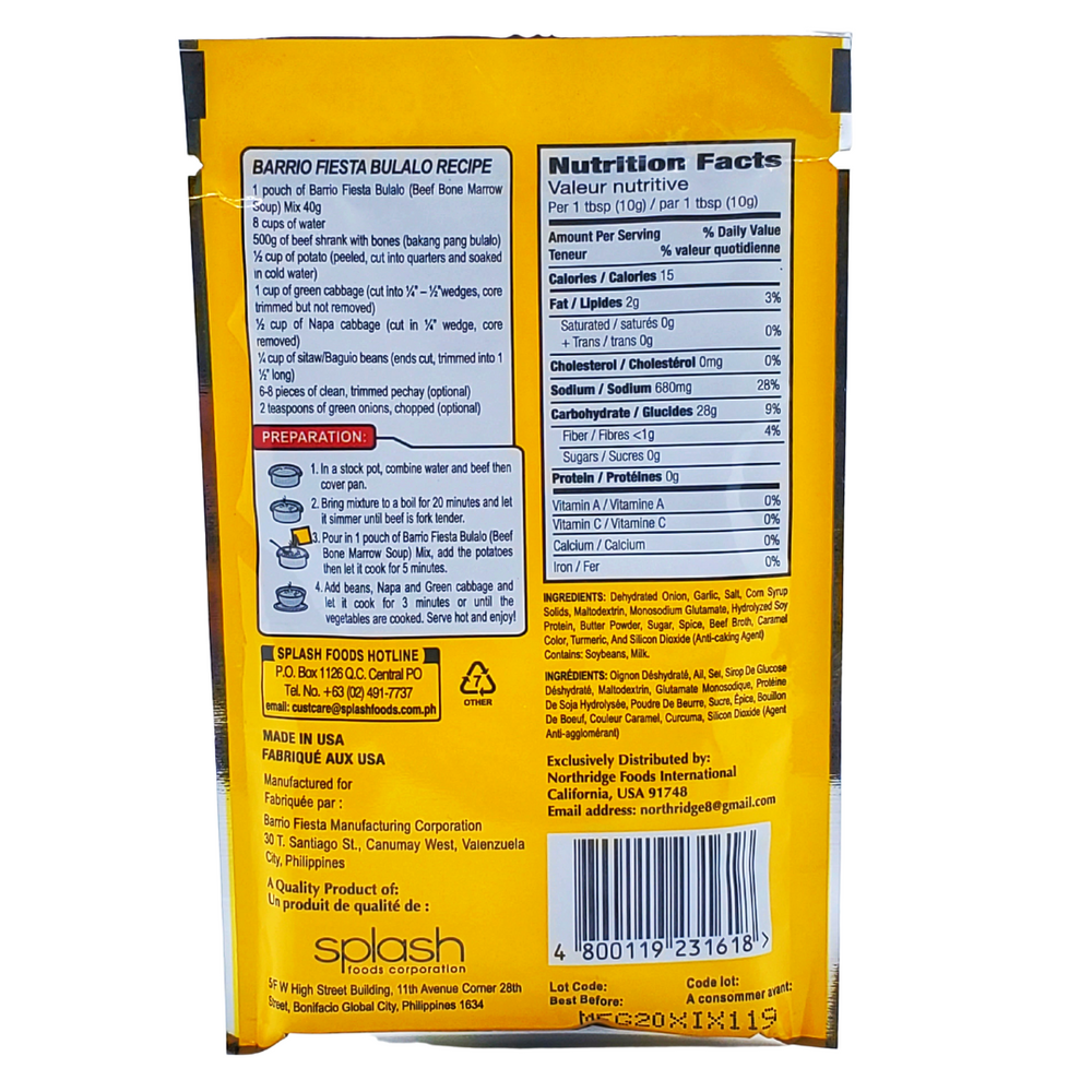 Barrio Fiesta Bulalo Beef Bone Marrow Soup Mix 40g – Filipino Flavor ...
