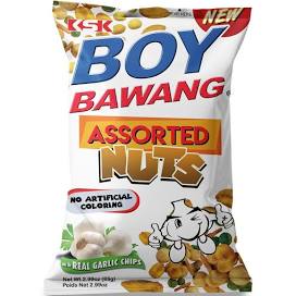 KSK Boy Bawang Assorted Nuts with Garlic Chips 85g– Filipino Snack Mix ...
