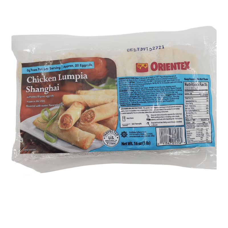 Orientex CHICKEN Lumpia Shanghai (SMALL) 16oz - Pinoy Groseri | Pinoy ...