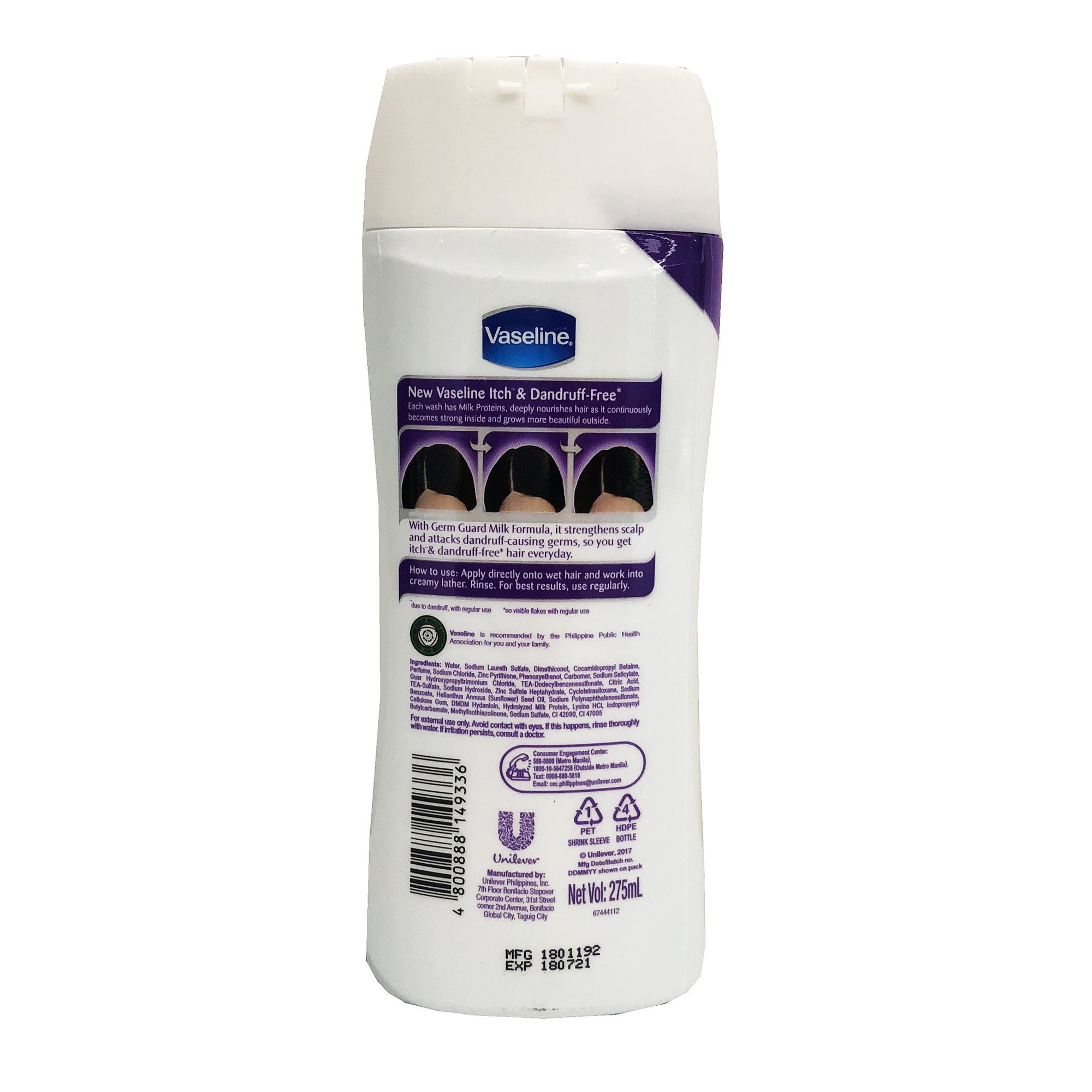 Vaseline Itch & Dandruff Shampoo 275ml | Soothing Anti-Dandruff Care ...